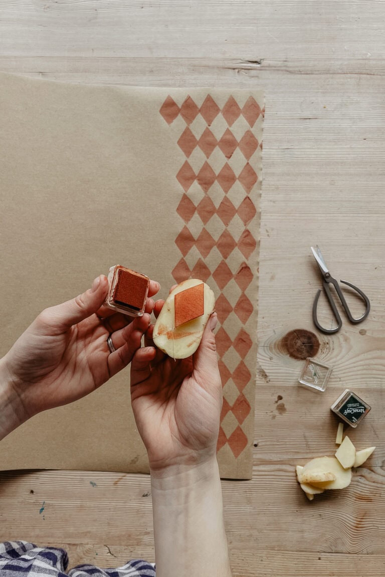 Potato Stamp Wrapping Paper (3 Delightful Designs You'll Want to Try!)